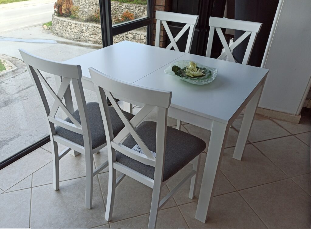 ΣΕΤ ΤΡΑΠΕΖΑΡΙΑΣ ΚΣ-15 ΛΕΥΚΗ ΛΑΚΑ / 5 τεμ. – Furniture Selections by ...
